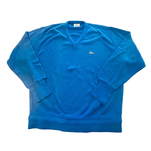 Lacoste | Sweaters | Vintage Izod Lacoste Blue V Neck Pullover Acrylic Sweater Size Lxl | Poshmark
